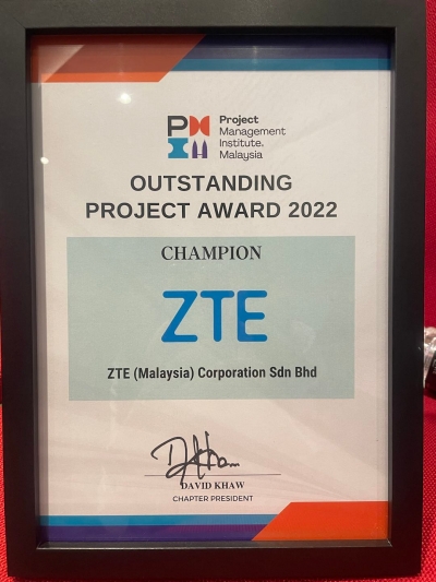 ZTE Malaysia wins Outstanding Project Award 2022 for project management