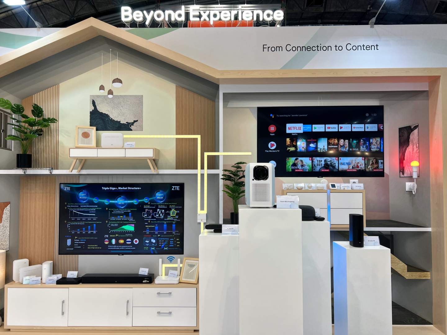 ZTE and dbx-tv unveil high-end far-field voice STB soundbar and smart mini projector at IBC 2023