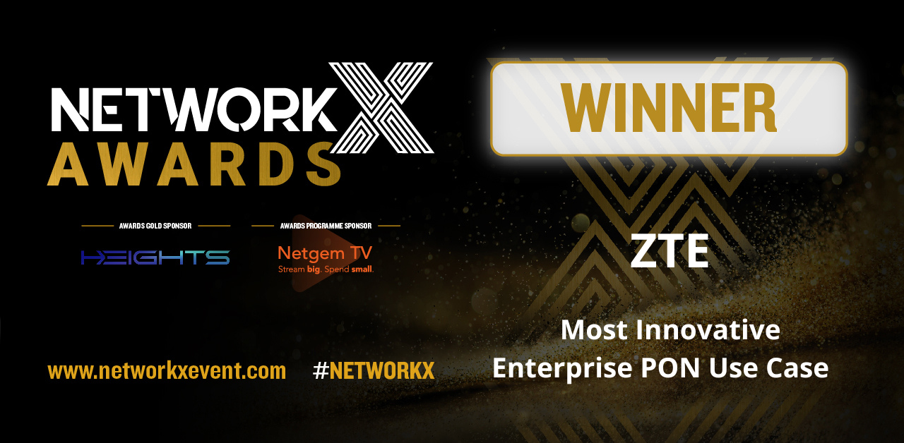 ZTE wins the "Most Innovative Enterprise PON Use Case" award for its Light Campus solution at ...